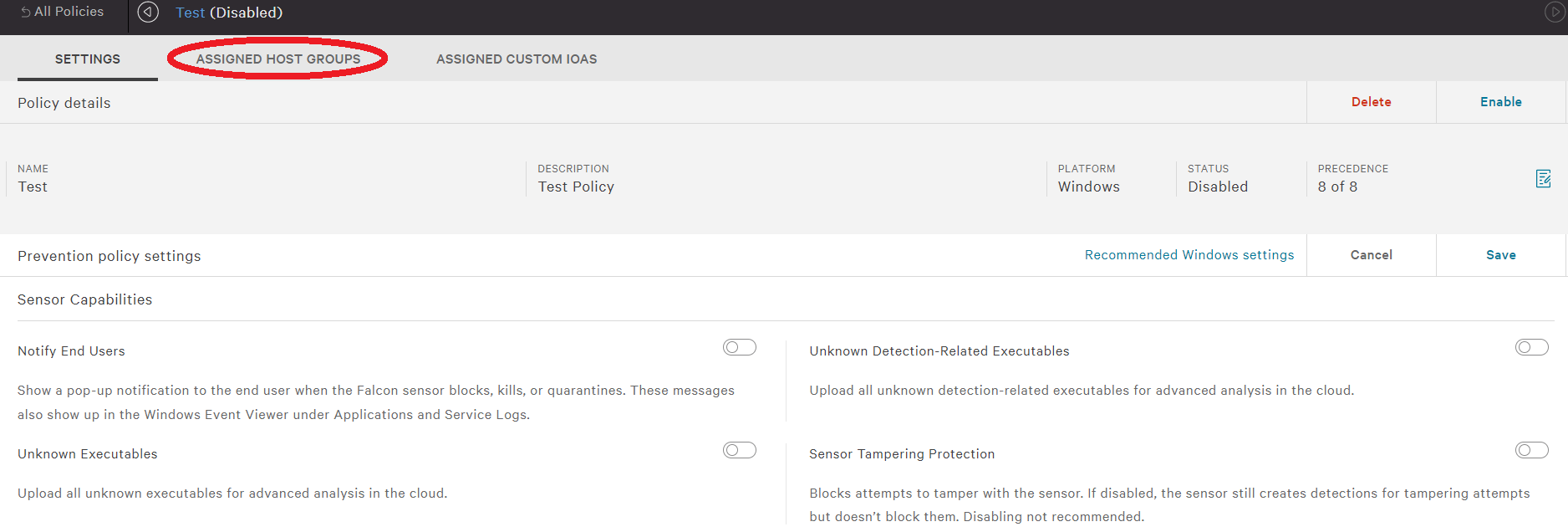 CrowdStrike Prevention Policy’s Features and Assigning Policy to the ...